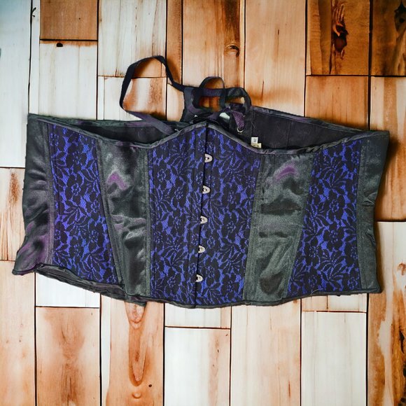 Faire Treasures | Accessories | Blue With Black Lace Overlay Hourglass ...